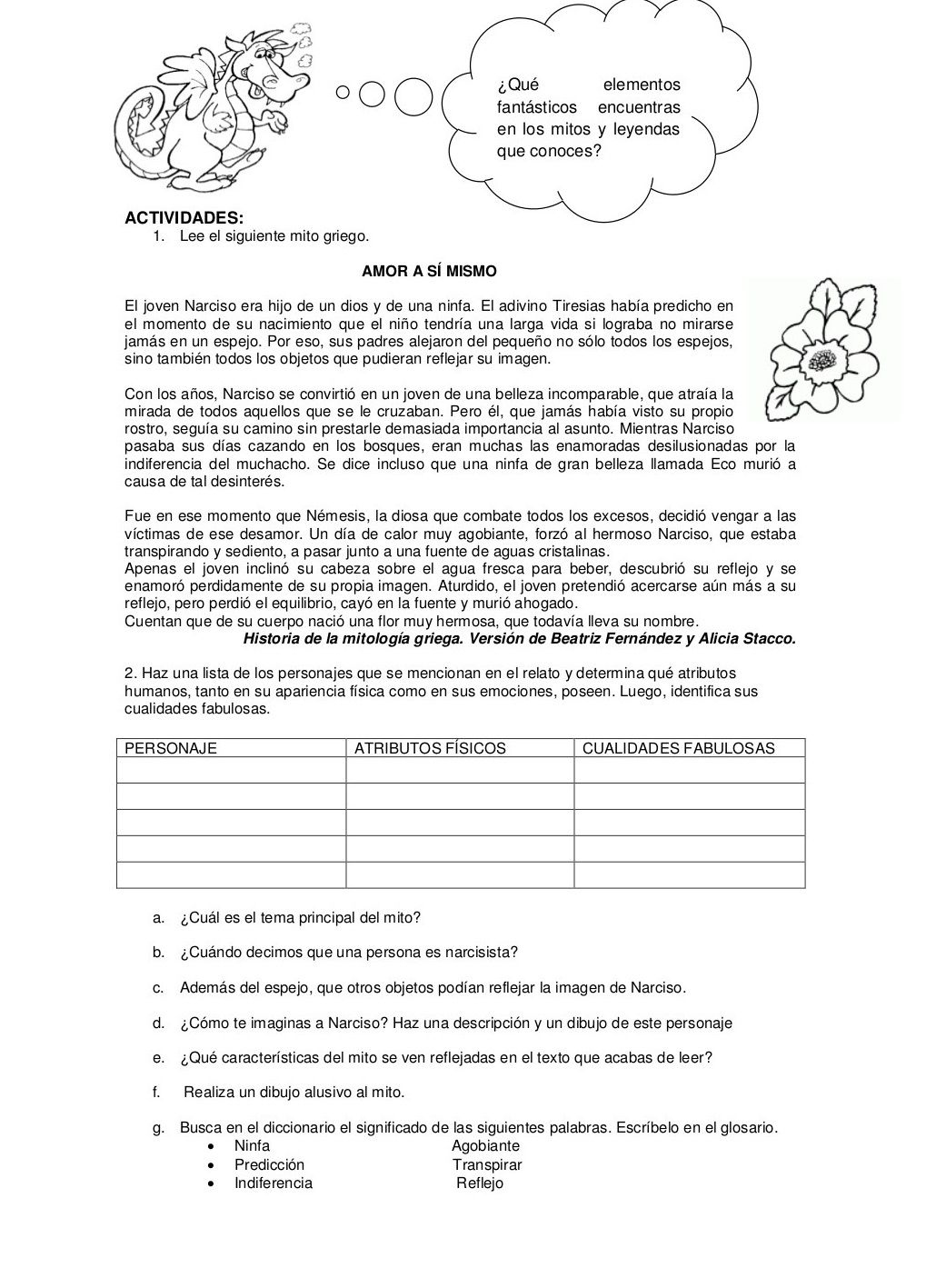 GRADO QUINTO: 3. LOS MITOS Y LA LEYENDAS (ESPAÑOL)