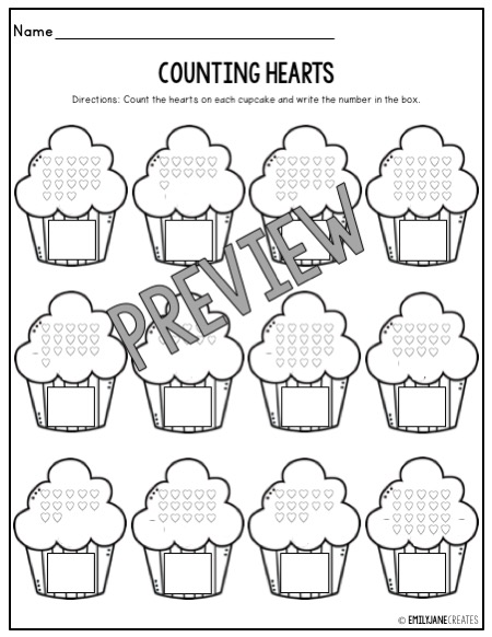 Emily Jane Creates: FEBRUARY NO PREP KINDERGARTEN PACKET-OVER 100 PAGES!
