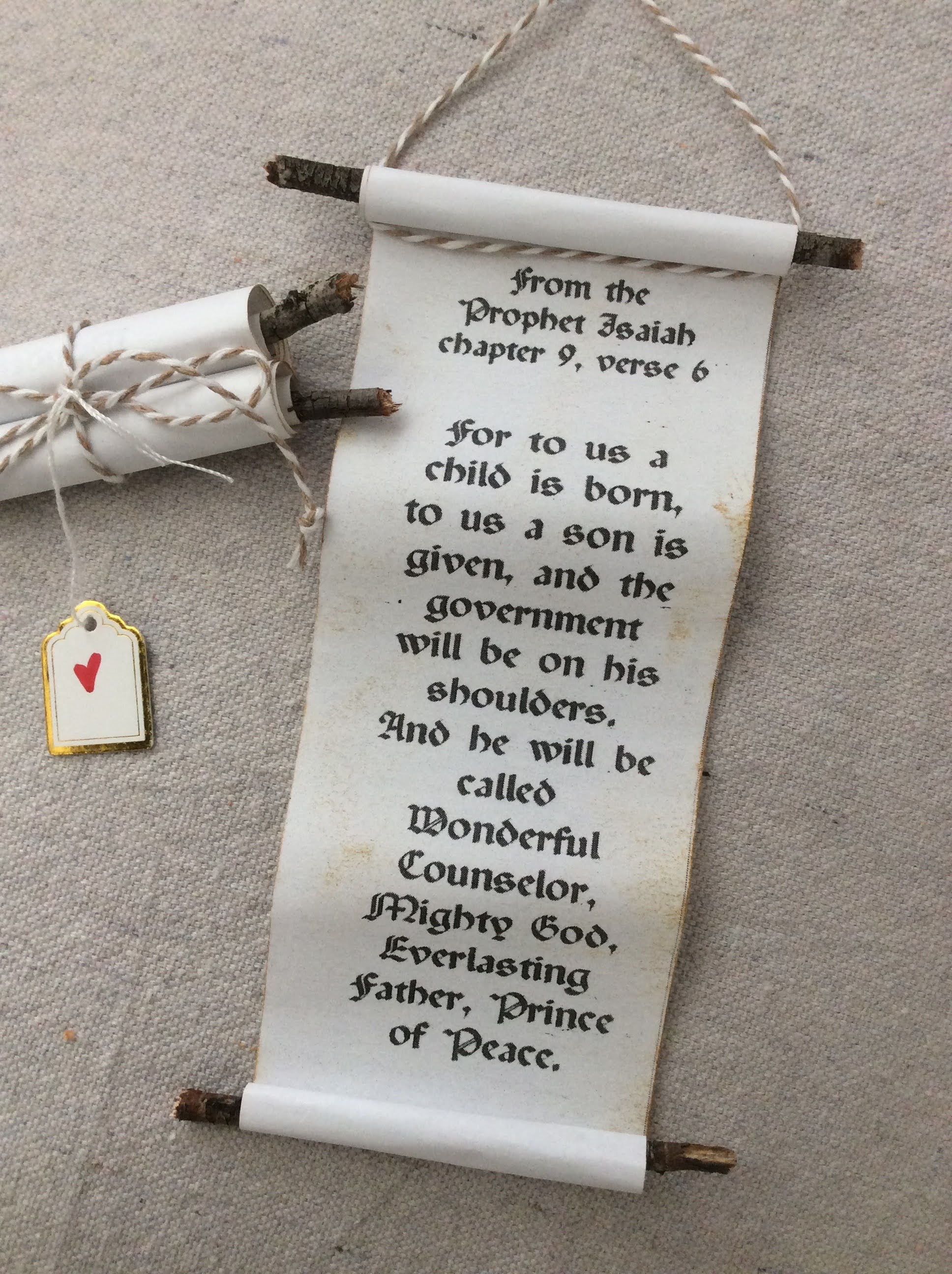 Fresh Vintage by Lisa S: Make a Mini Christmas Scroll Ornament- Gift Tag