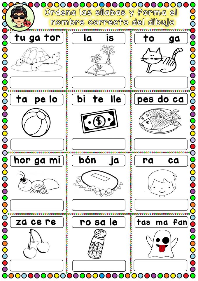 Fichas Lectoescritura para Ordenar Sílabas | Materiales Educativos para ...
