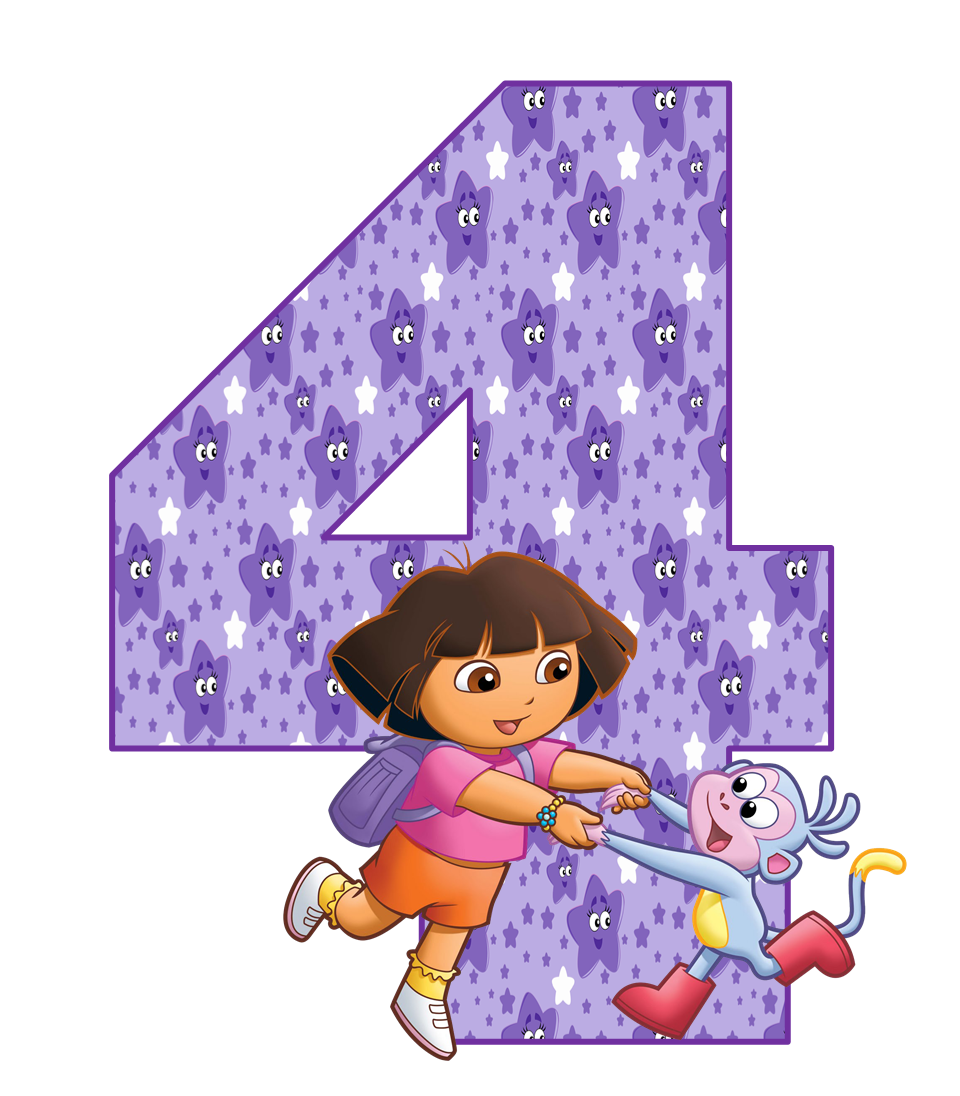 Kits imprimibles gratis : Números Dora La Exploradora para imprimir