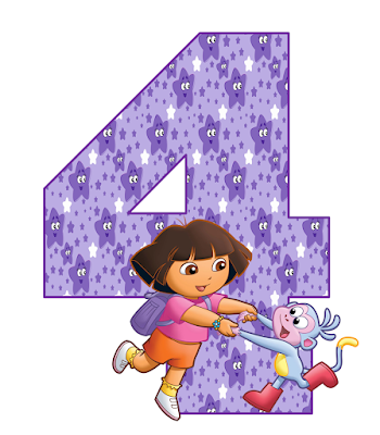 Kits imprimibles gratis : Números Dora La Exploradora para imprimir