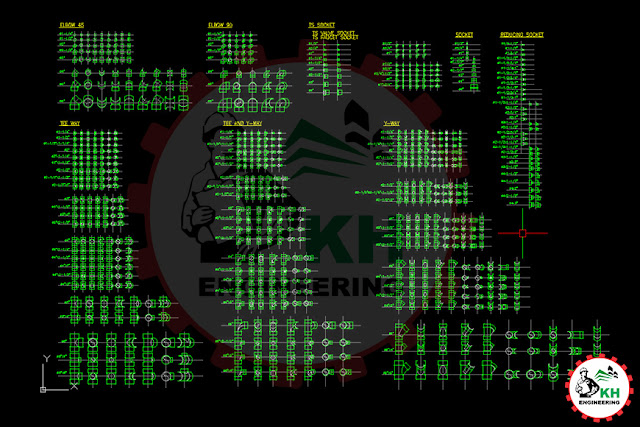 PVC Fittings CAD Blocks - Civil Engineering