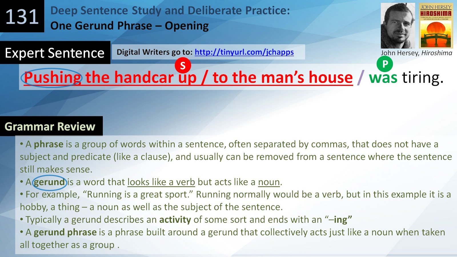 Mr. Chappell's Most Excellent Blog: Sentence Composing Gerund Phrases ...