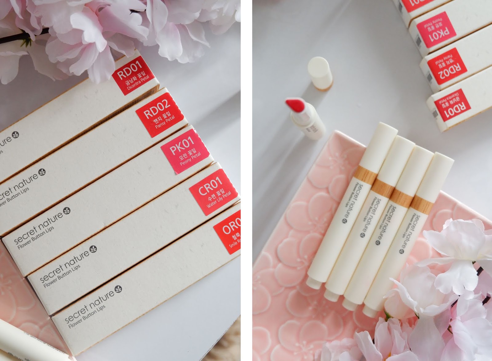 SECRET NATURE FLOWER BUTTON LIPS REVIEW: FLATTERING RED SHADES FOR ...