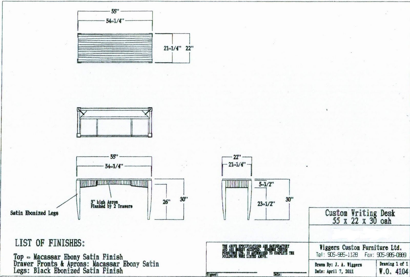 Musings of a Furniture Maker: Custom Writing Desk - (Part 2) - Scale ...