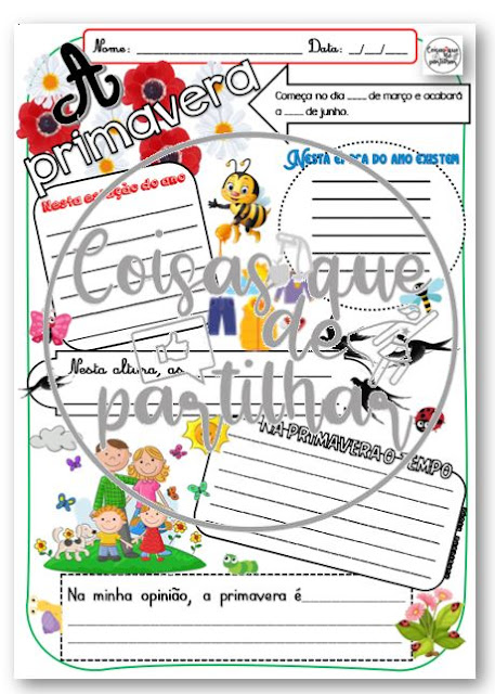 coisas que gosto de partilhar: Escrever sobre a primavera - iniciantes