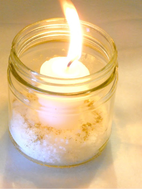 Holiday Illuminations: Salt Bed Votive Candle DIY - The Sweet Tidings