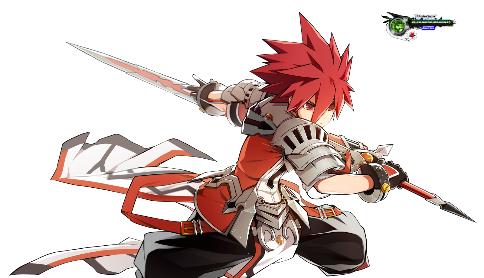 Elsword:Sword Knight Kakoii Attack Render | ORS Anime Renders:Gamer Mode