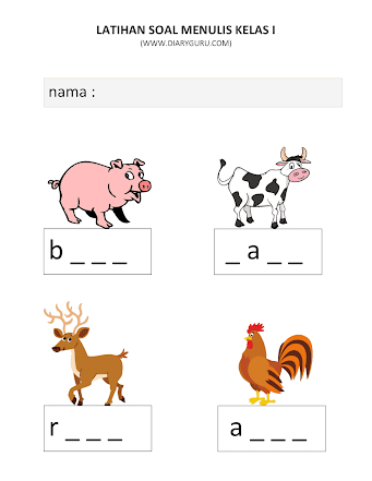 Soal Latihan Menulis Kelas 1 SD - Diary Guru