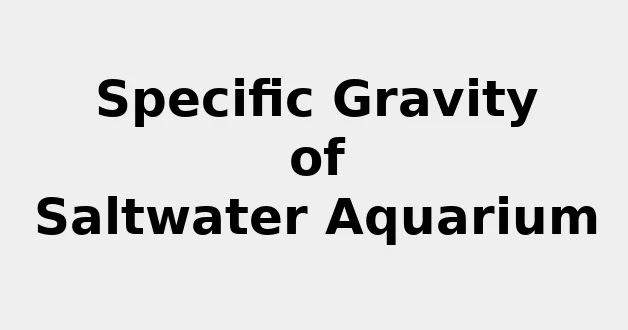 Specific Gravity of Saltwater Aquarium (& Formula, Definition ...