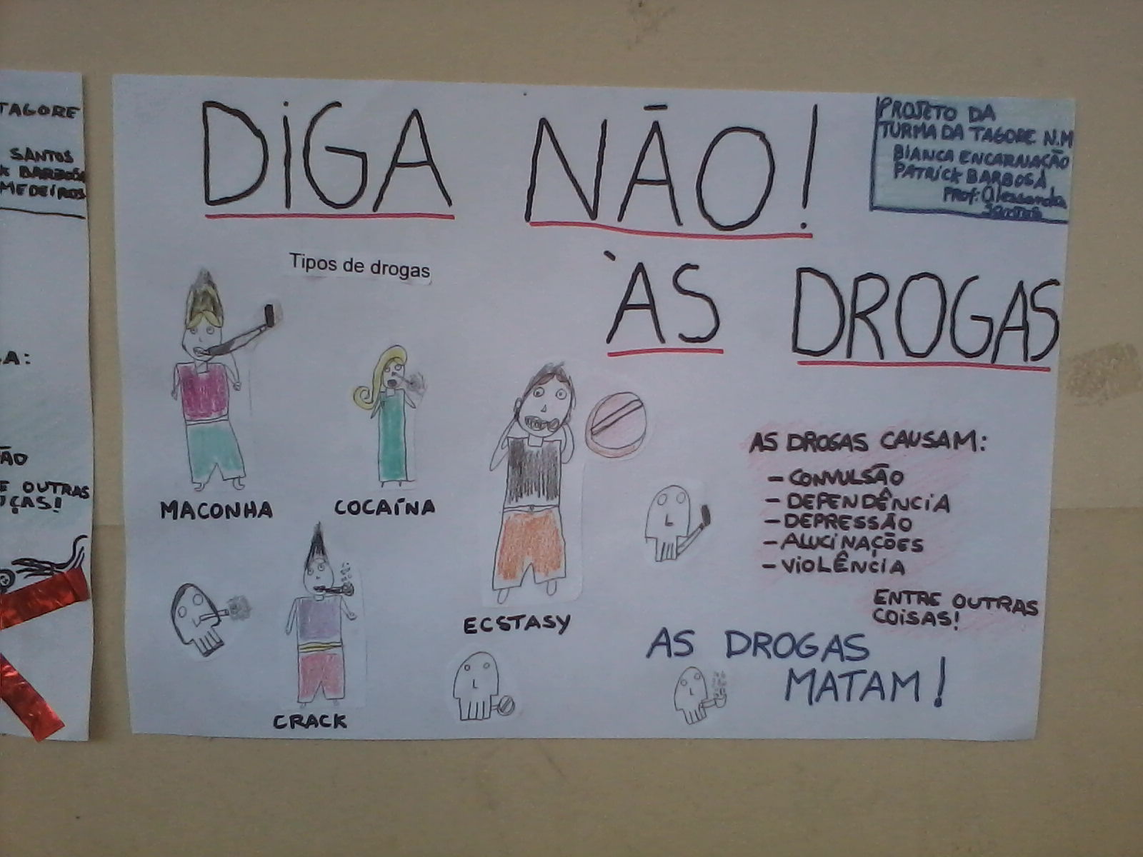 Turma da Tagore: PROJETO DIGA NÃO! DROGAS