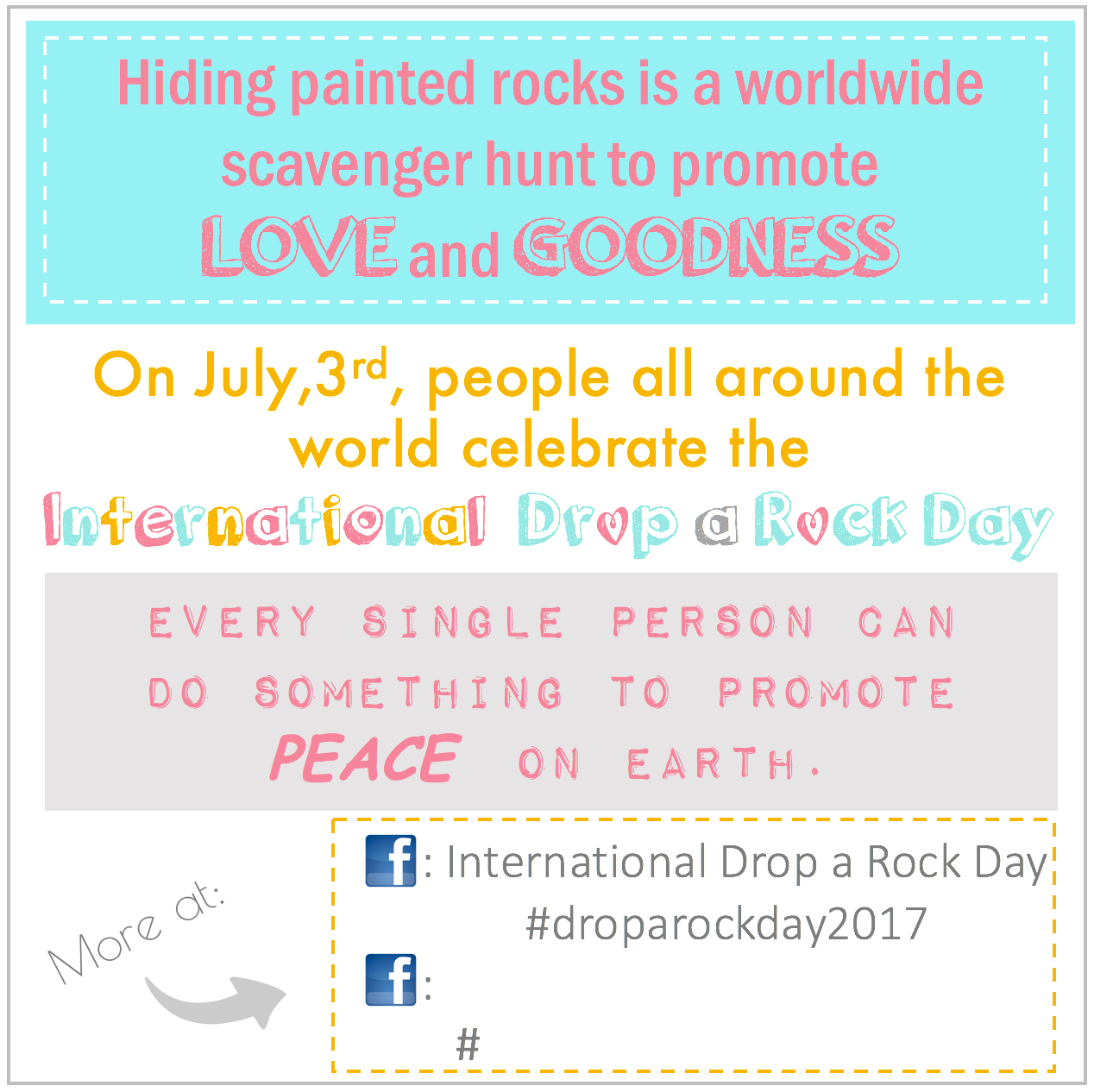 Notes for the International Drop a Rock Day 2017