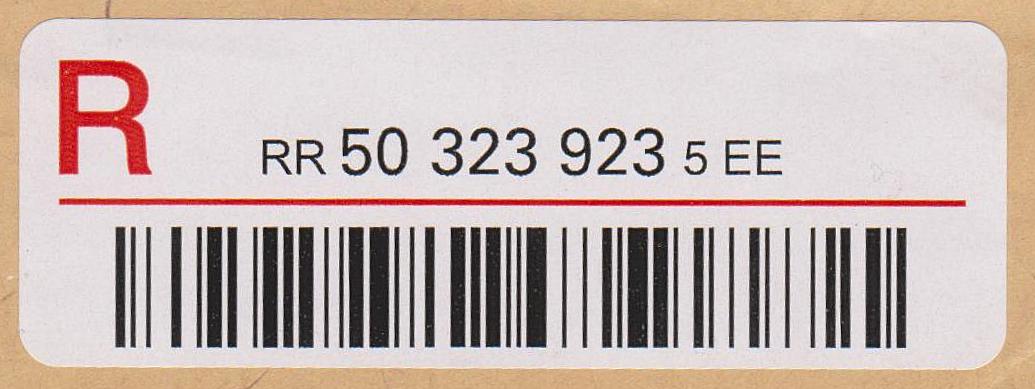 PARAPHILATELY & POSTMARKS: ESTONIA. Registered mail label [2017]