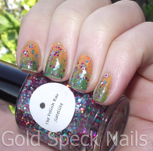 Gold Speck Nails: Orange to Green Gradient & The Polish Bar Satellite ...