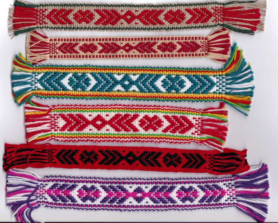 Durham Weaver: Weaving bands with 9 pattern threads