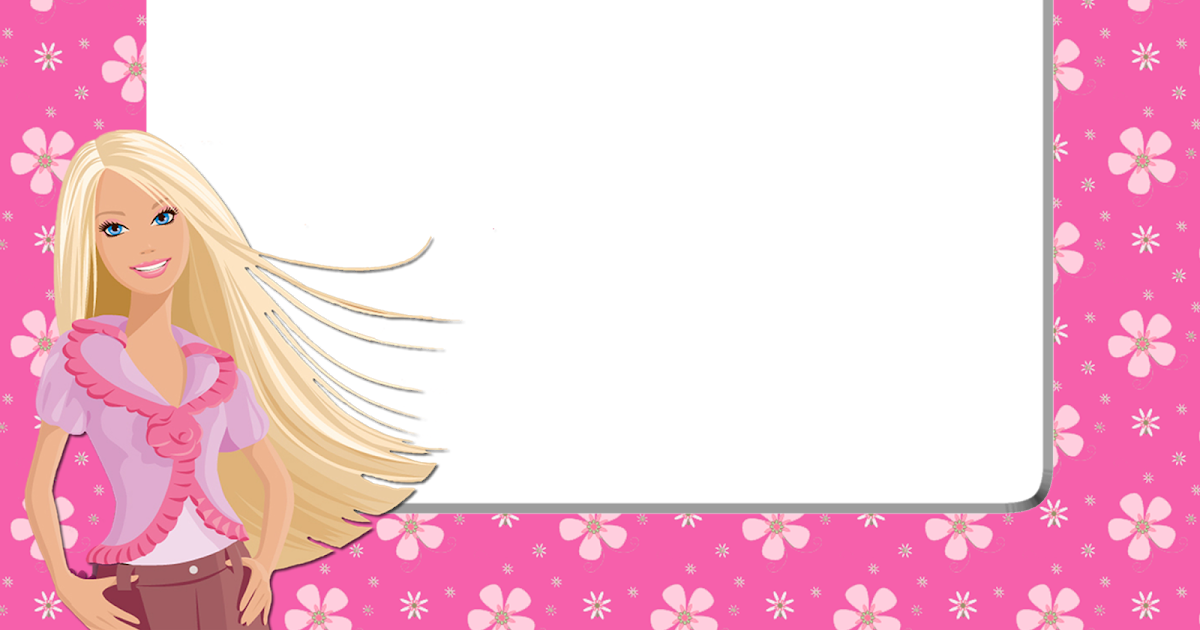 Barbie Pink Floral PNG Frame - Printable PNG Frames | Cartoon Character ...