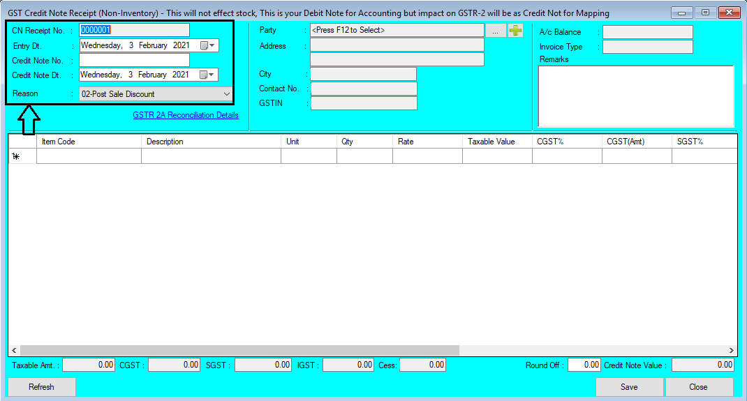 GST Credit Note Receipt Help Guide