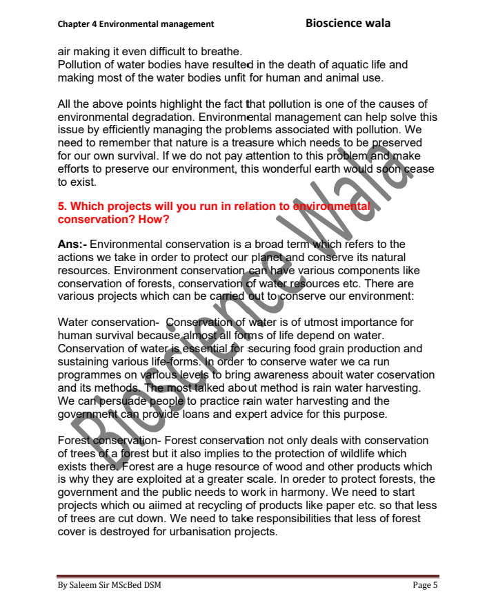 10th Class Science 2 Chapter 4 Textbook Solution - Bioscience wala