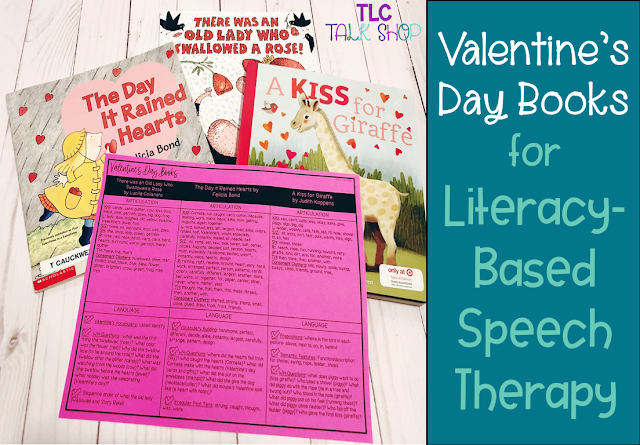 Valentines Day Books for Literacy-Based Speech Therapy - TLC Talk ...
