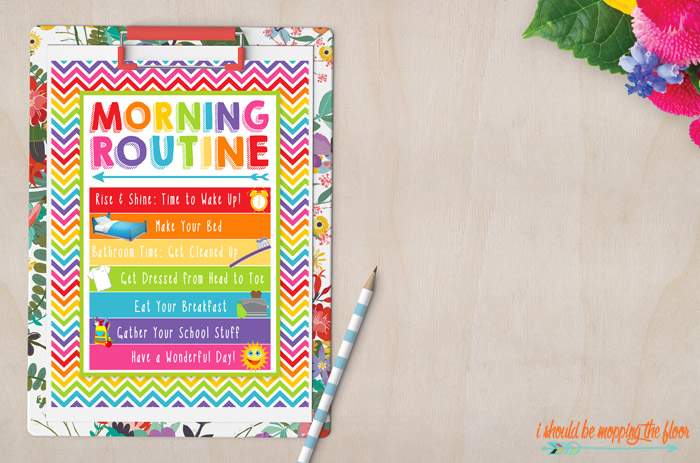 Free Morning Routine Printable | i should be mopping the floor