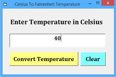 How to make Celsius to Fahrenheit temperature converter in visual basic