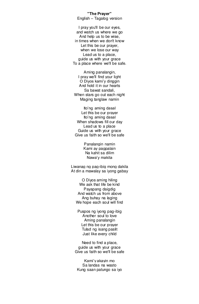 tagalog prayer - philippin news collections