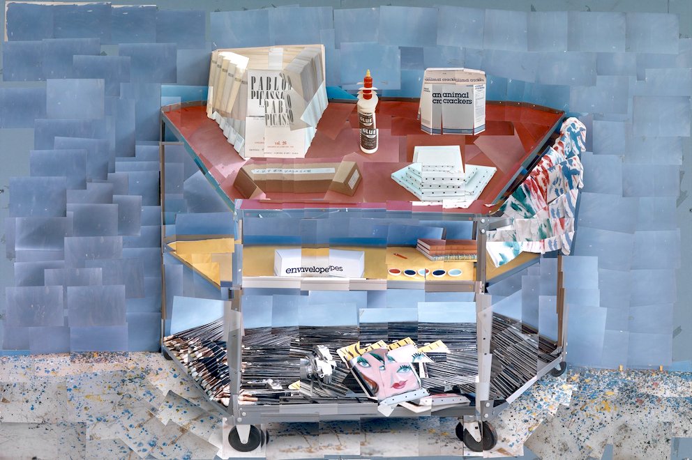 David Hockney (bn. 1937) Paint Trolley, 1985 Collage photographique ...