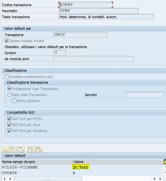 Informazioni utili e pratiche su SAP: Effettuare le modifiche in OKB9 ...