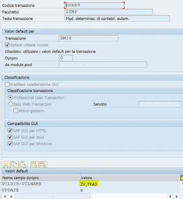 Informazioni utili e pratiche su SAP: Effettuare le modifiche in OKB9 ...