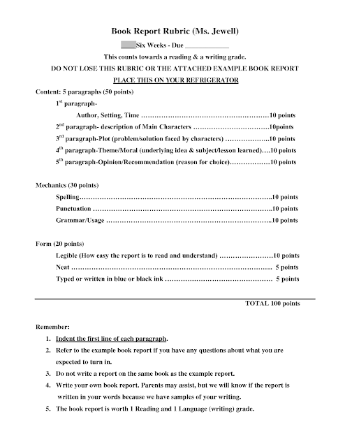 example of fourth grade book report | rxuxa