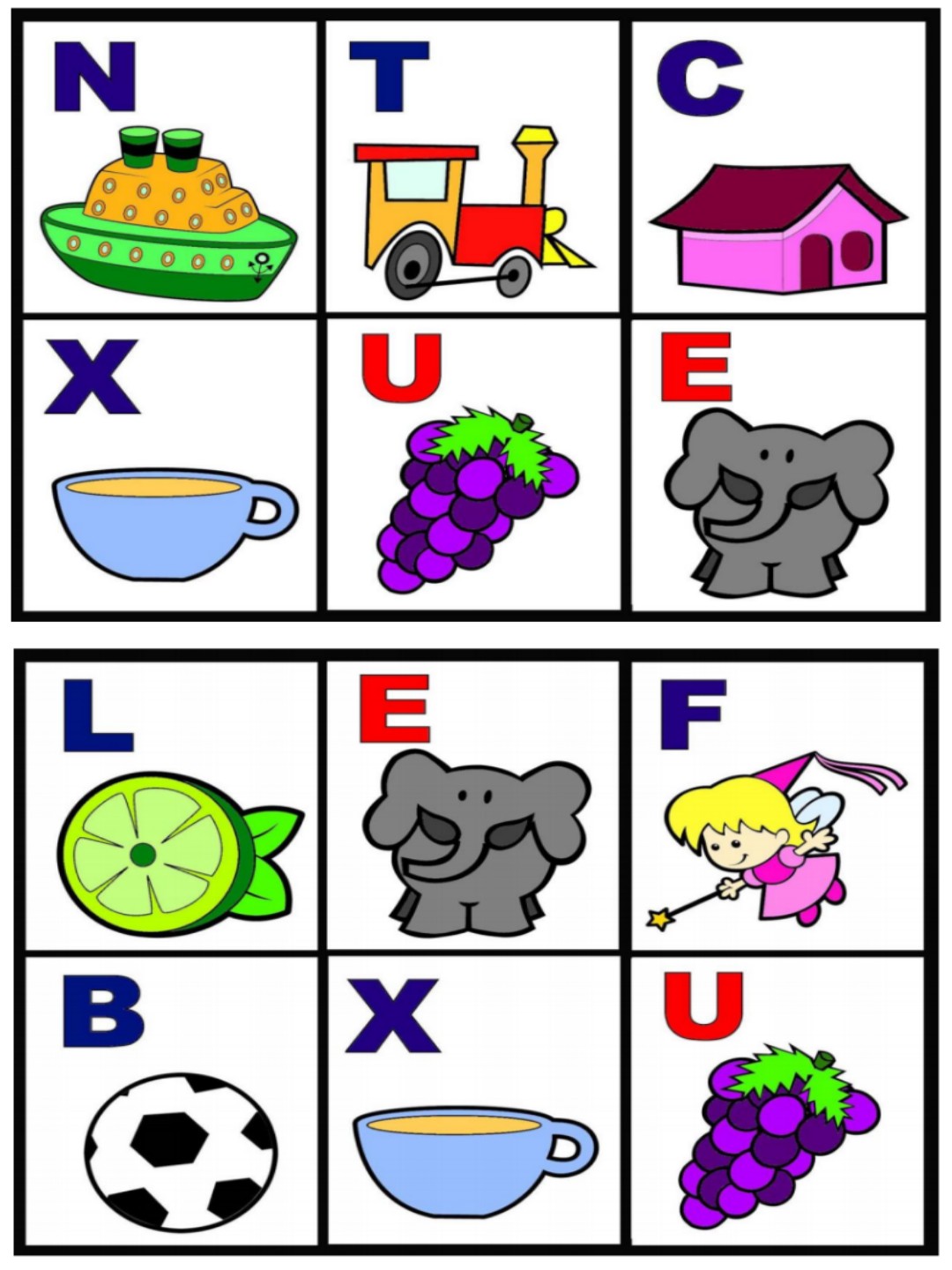 Cartelas de bingo para trabalhar as letras do alfabeto... ~ estante da ...