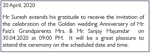 English Class: Invitation Writing CLASS XI-XII CBSE