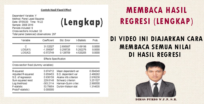 (Video) Cara Membaca Semua Nilai di Hasil Regresi Linear - Eviews 9 ...
