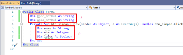 Cara Deklarasi Variabel VB.Net dan Penggunaannya - Contoh Aplikasi