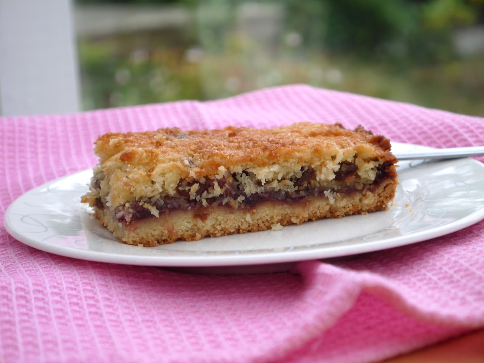 This Muslim Girl Bakes: Coconut + Raspberry Jam Shortbread Slices.