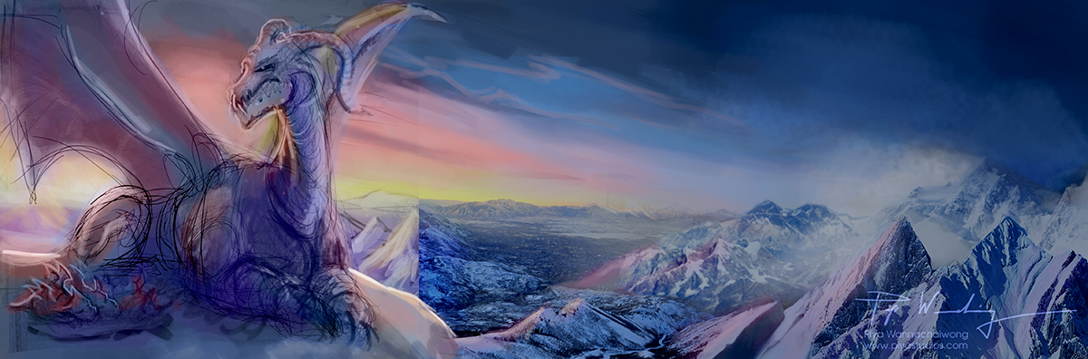 Piya's Studio: Dark Winter Dragon Part 1