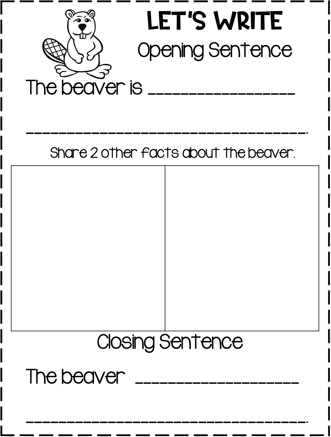 1st Grade Hip Hip Hooray!: The Beaver...Read and Write...Distance Learning!