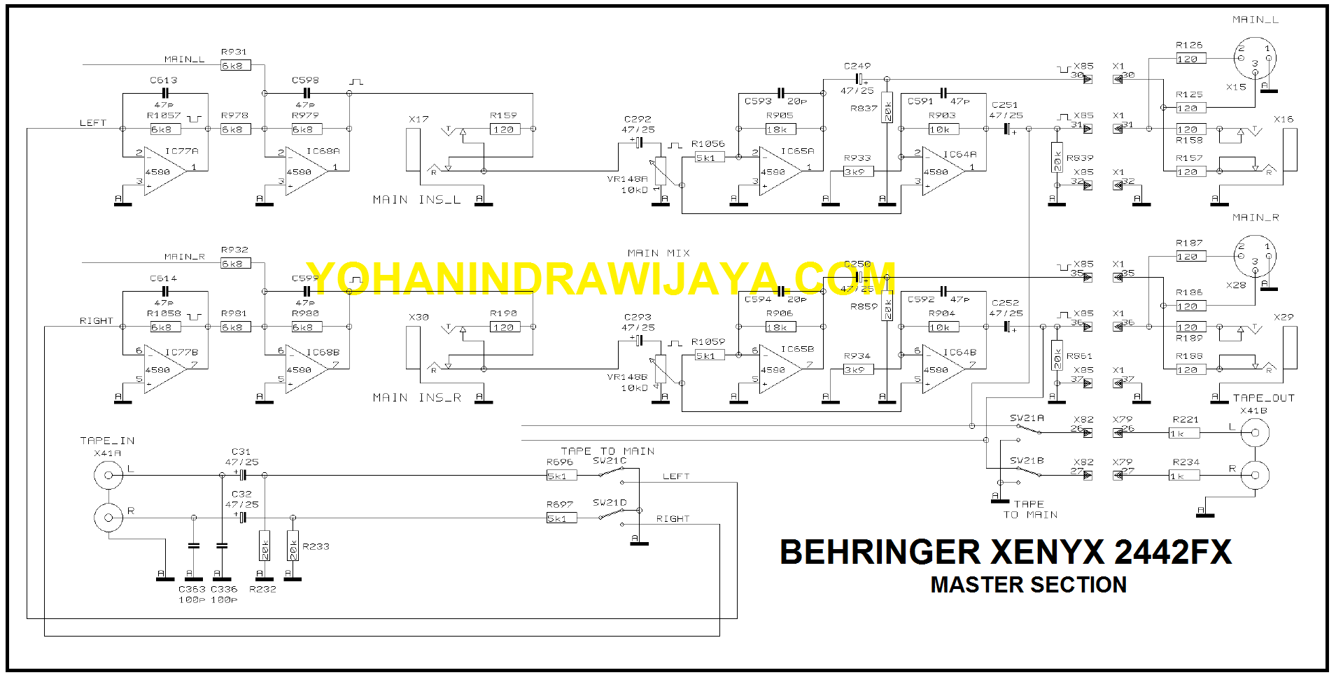 MENGINTIP SKEMA MIXER BEHRINGER XENYX 2442FX — Yohan from Indonesia