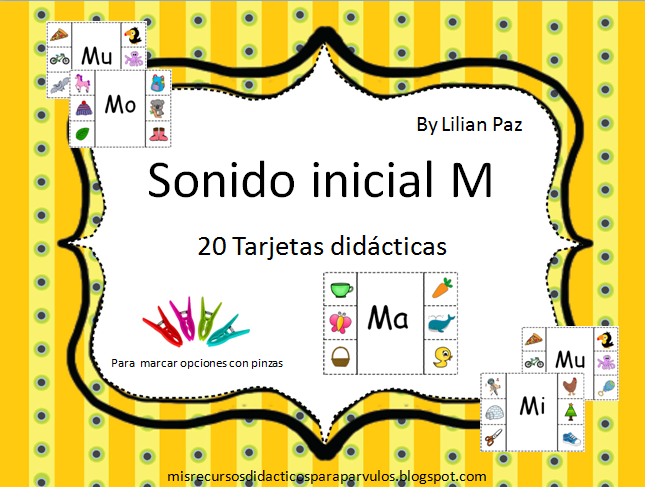 20 Tarjetas didácticas para identificar palabras con sonido inicial M ...