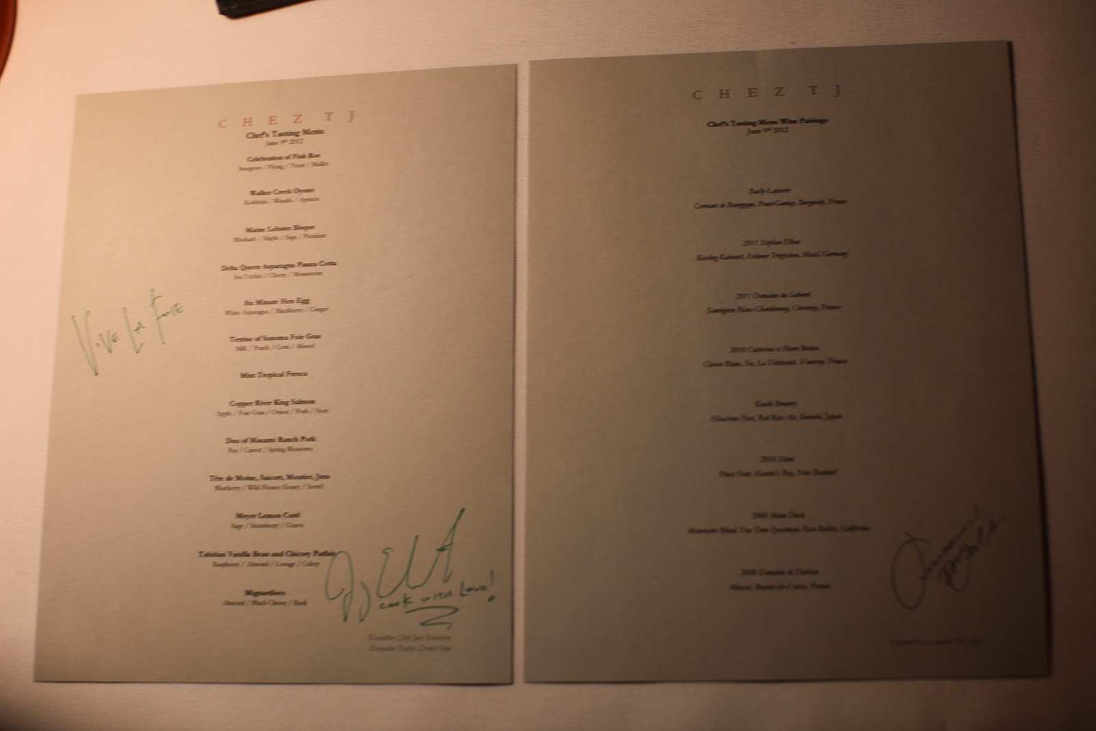 Chef's Tasting Menu @ Chez TJ | Julie's Dining Club