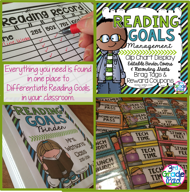 Differentiating Reading Goals in the Classroom - 3rd Grade Pad
