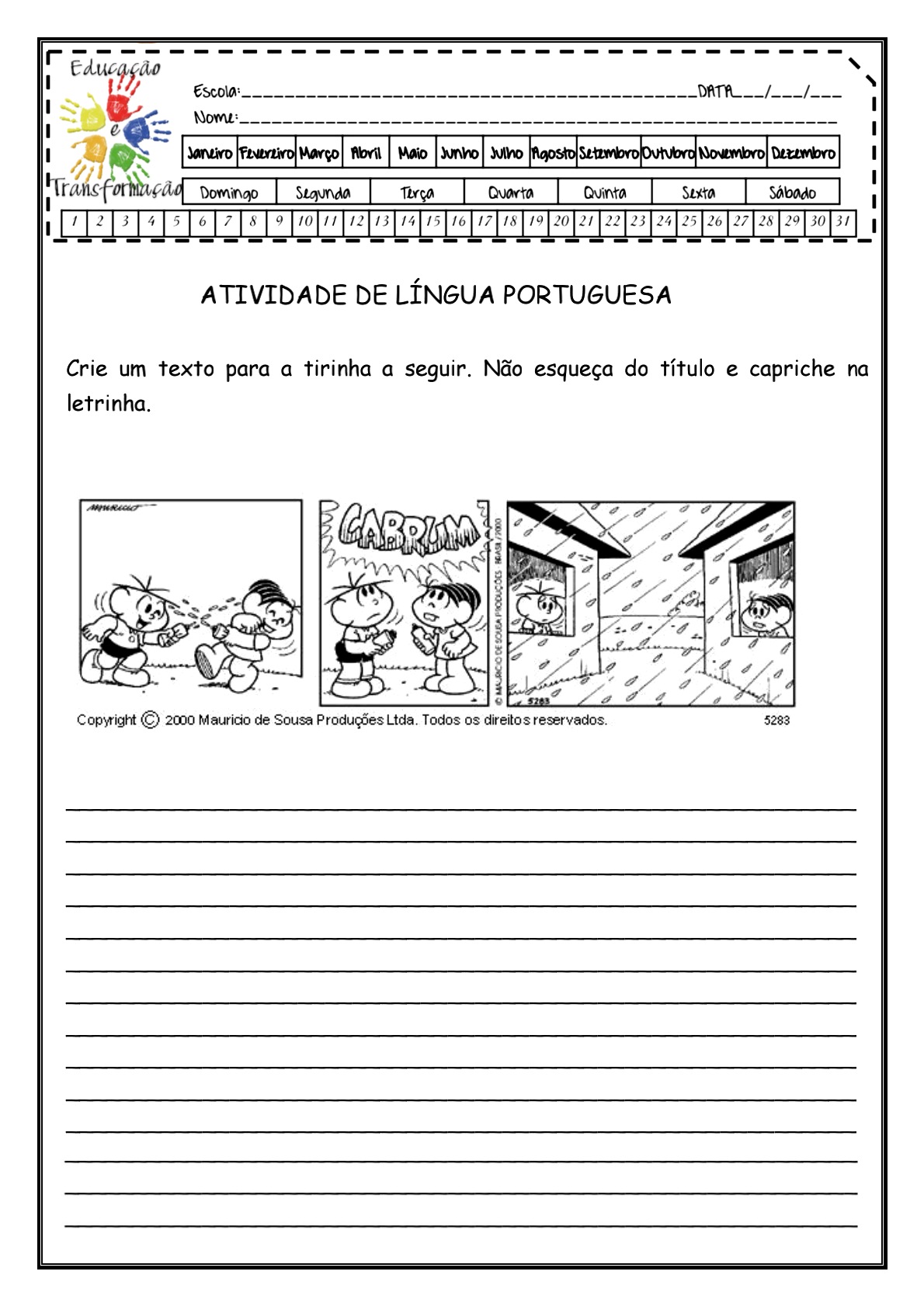 Interpretação De Texto 7 Ano Tirinhas - MAGEDU