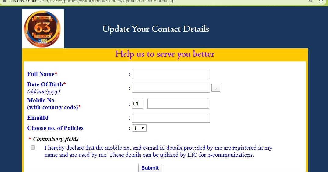 LIC Branches in India: LIC policyholder details - update offline and ...