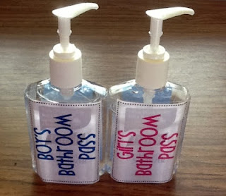 Hand Sanitizer Bathroom Passes - Free Labels