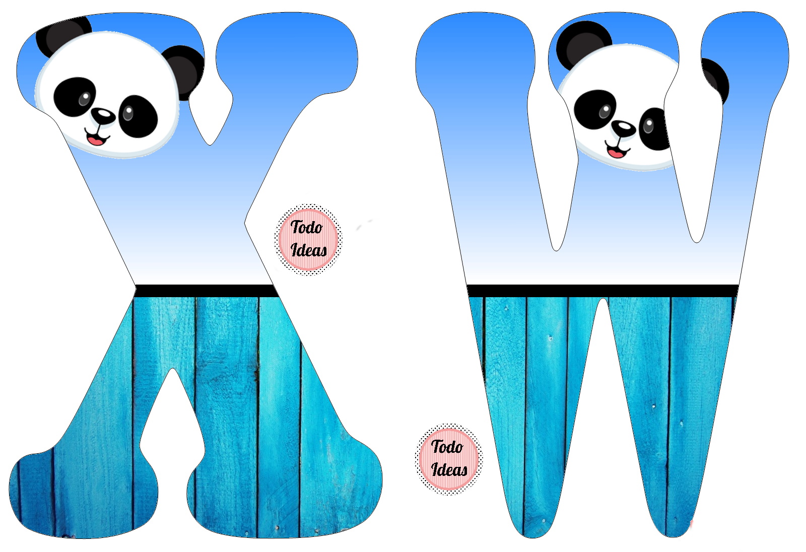 BLOG TODO IDEAS Y MAMI ES DIVERTIDA: ABECEDARIO PANDAS NIÑO Y NIÑA