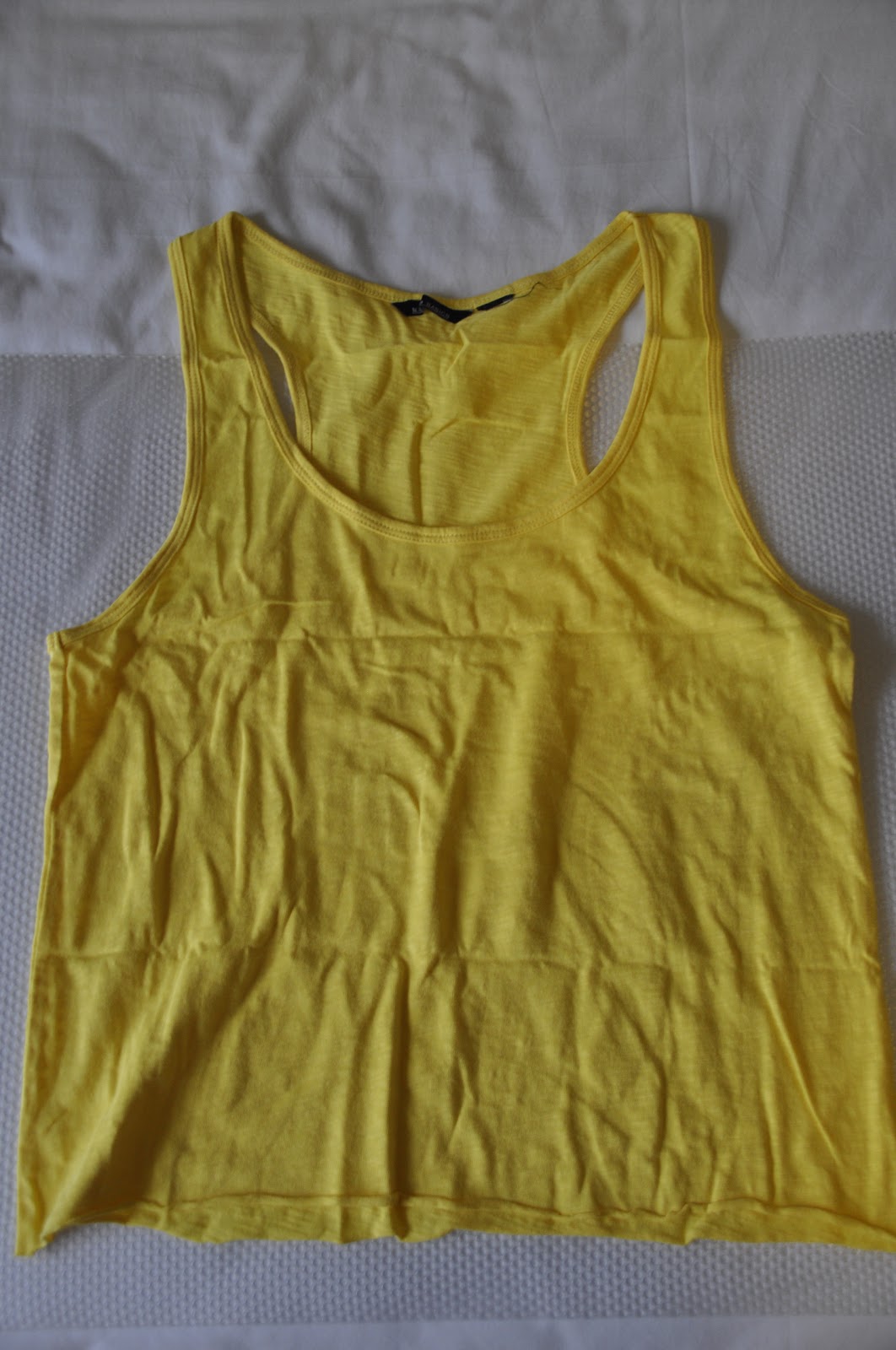 Loved Material: Mango Basics Cropped Yellow Tank