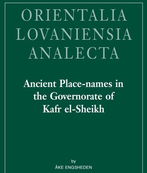 e-Onomastics: Ancient Place-Names in the Governorate of Kafr el-Sheikh ...