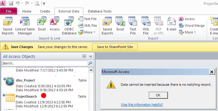 SharePoint Explorations: Data cannot be inserted because there is no ...