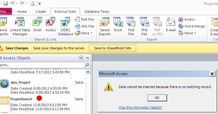 SharePoint Explorations: Data cannot be inserted because there is no ...